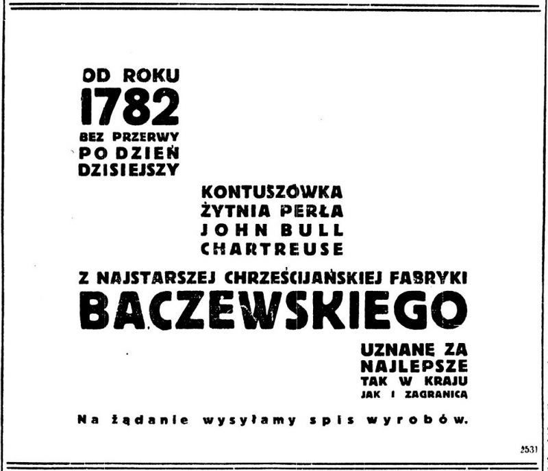 J.A Baczewski - historia powstania i losy Lwowskiego producenta wódek ...